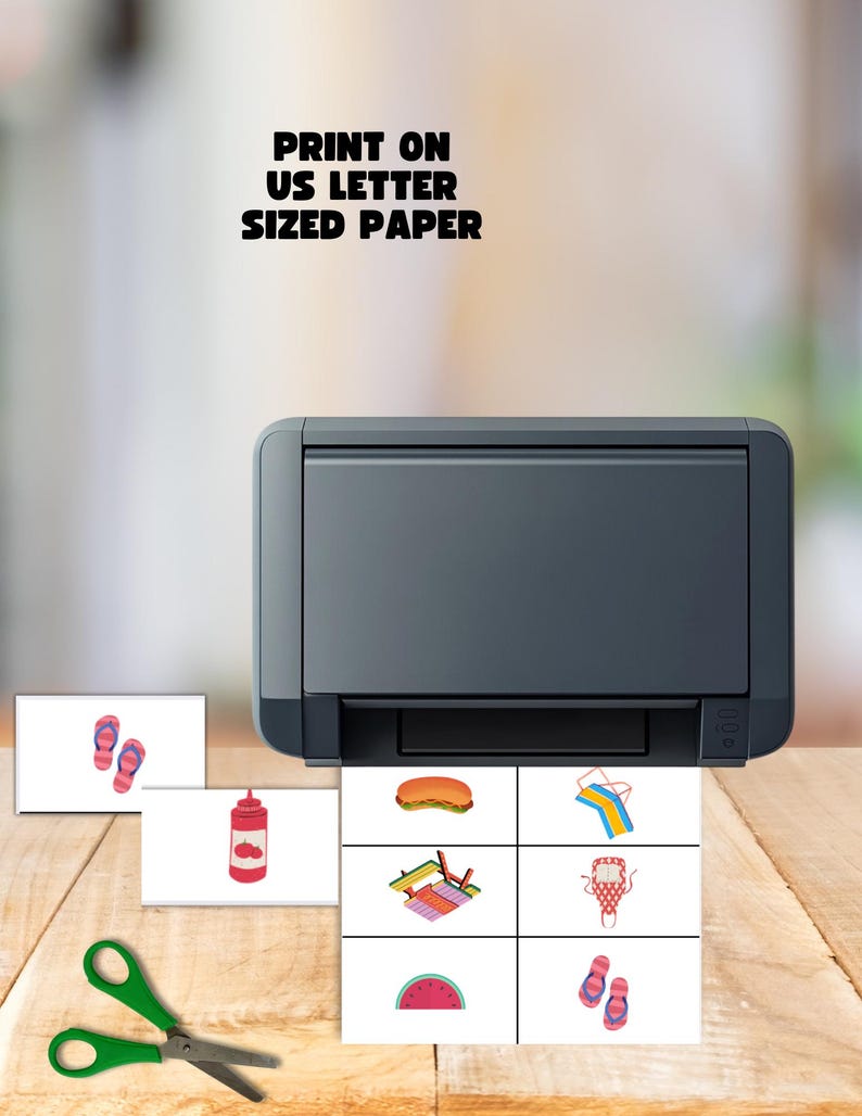 BBQ Themed Matching Game Printable, Preschool,daycare, Homeschool ...
