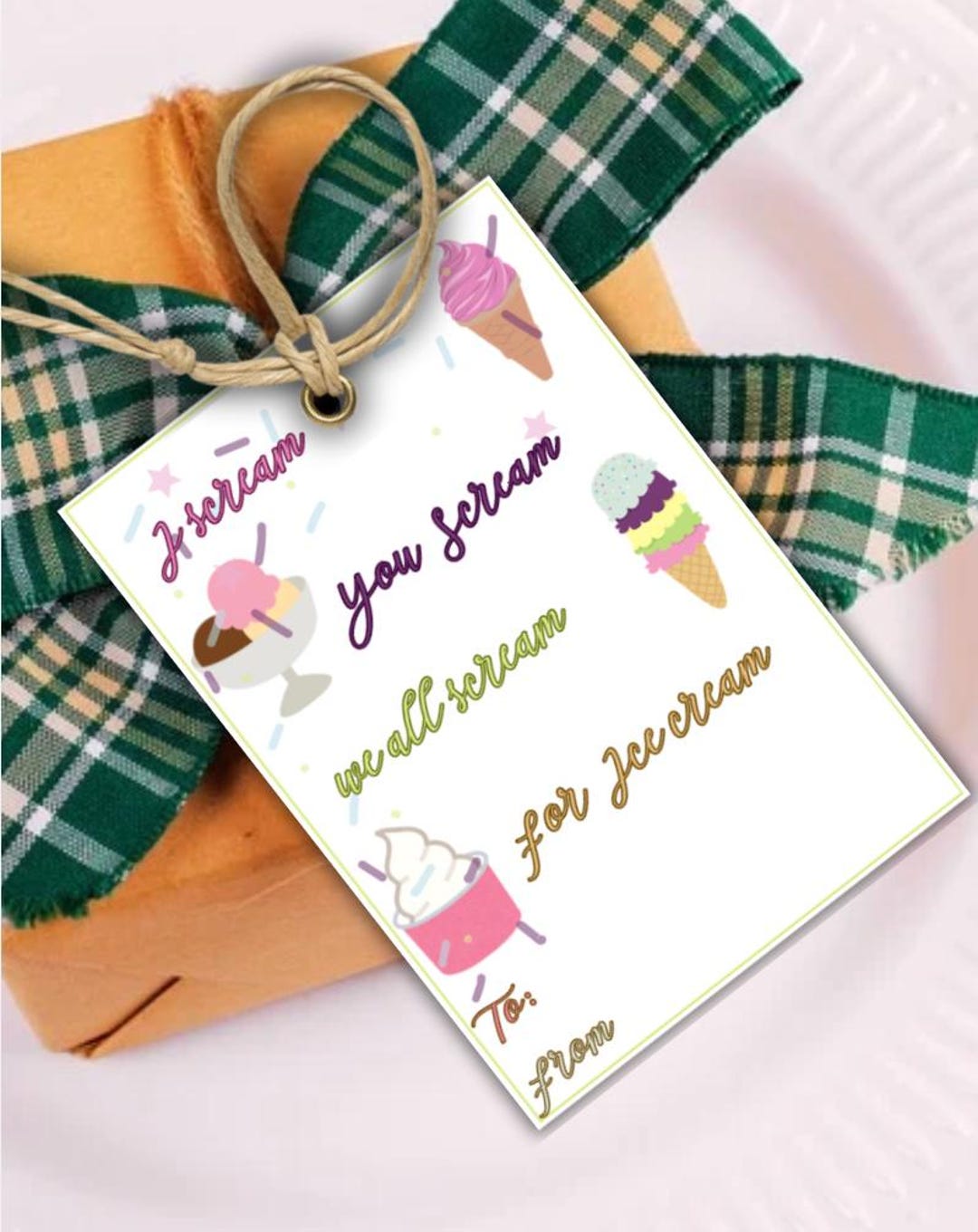 Ice Cream Tags for Gift or Ice Cream Social Activities,ice Cream ...