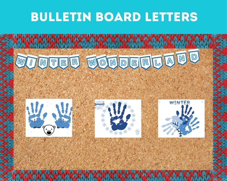 Winter Bulletin Board Kit Letters Printable Winter Classroom Door Kit ...