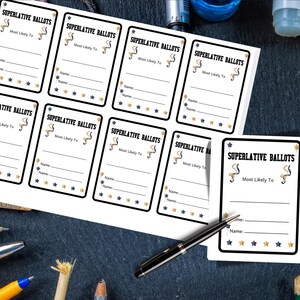 Printable Superlative Awards Ballots: Student Contest Votes, Senior ...