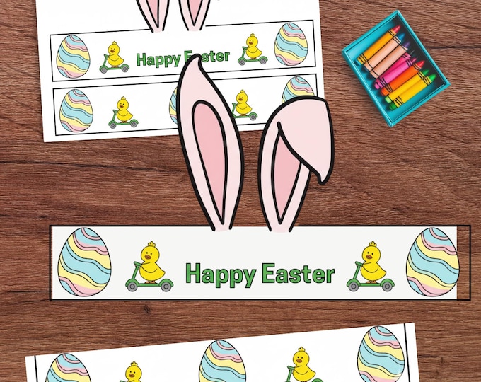 Easter Hat Paper Crown Headband Easter Bunny Day Party Activity ...