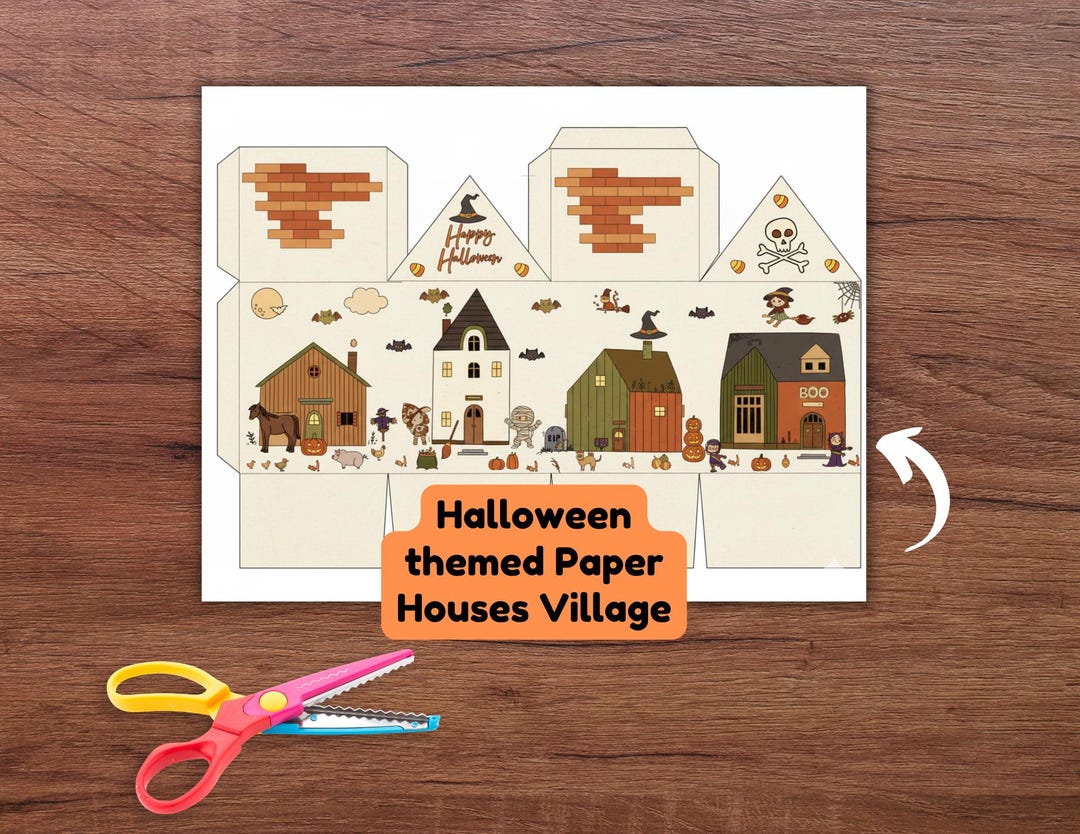 Haunted Halloween Houses 3D Paper House,halloween Paper House Village ...