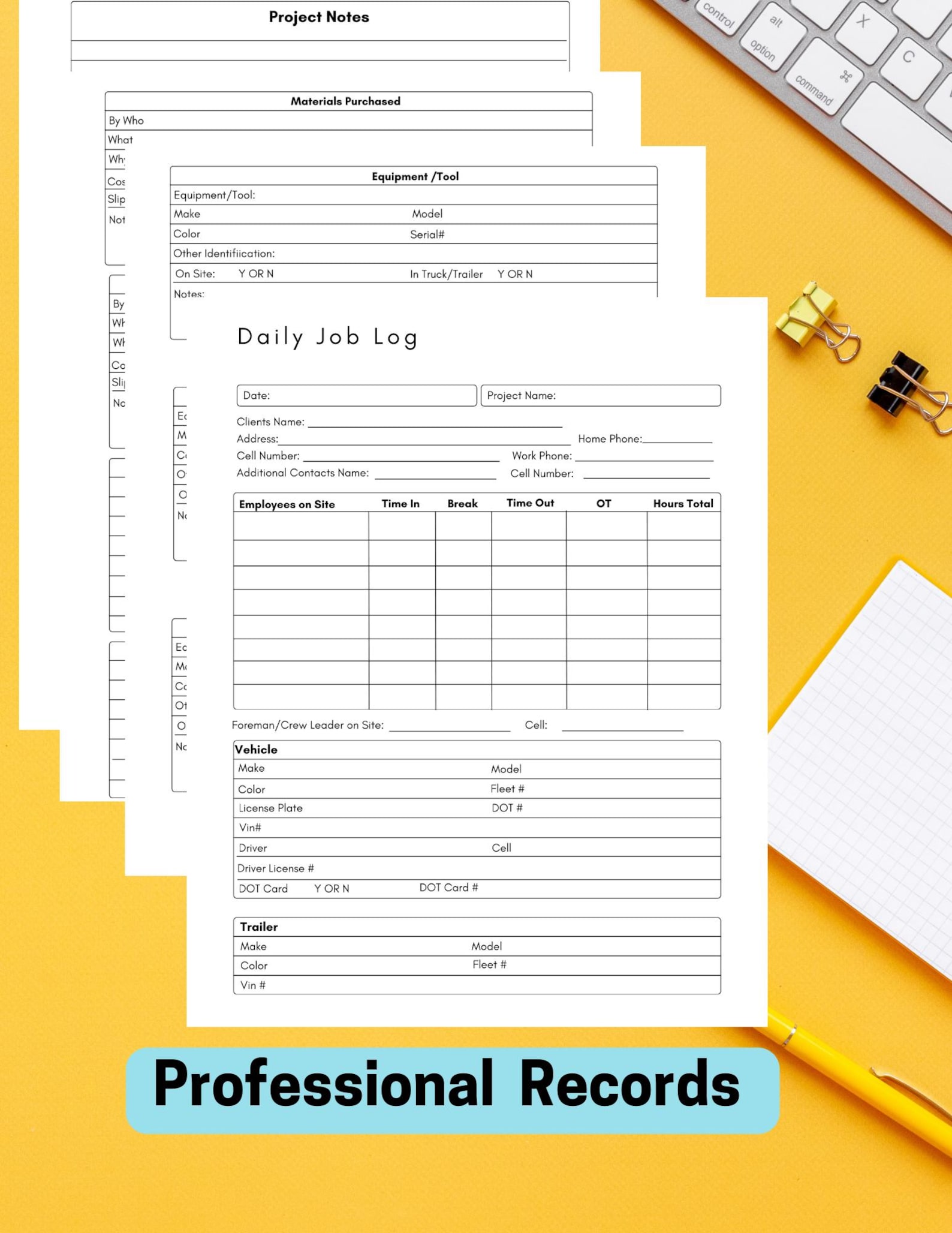 Daily Job Log,construction Site Management Report,daily Job Log ...
