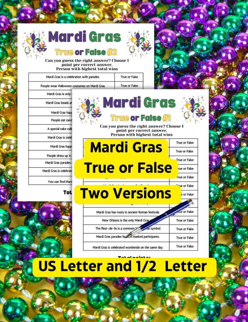 Mardi Gras Trivia,mardi Gras Facts and Falsehoods, Kids and Adult ...