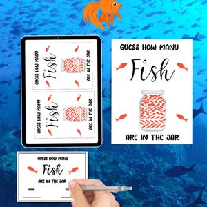 Guess How Many Fish in the Jar Game, Fishes in the Jar Game,printable ...