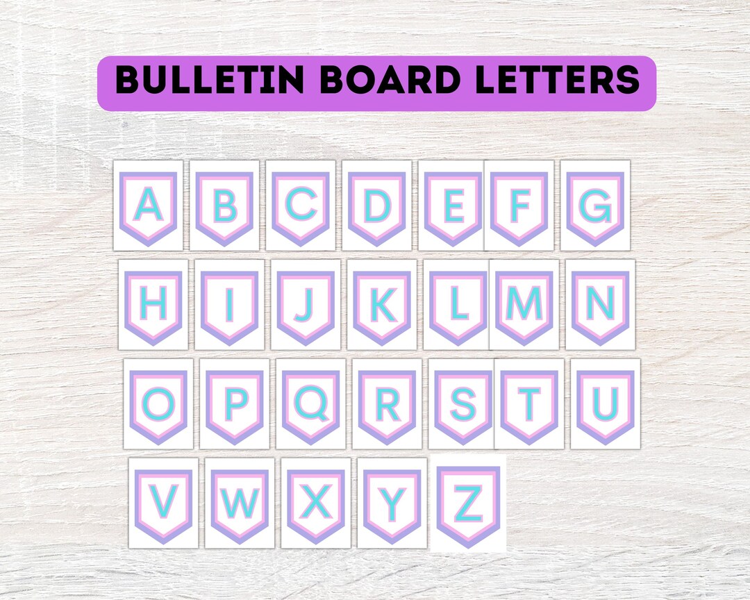 Spring/easter Themed Bulletin Board Letters Printable, Pastel Bulletin ...