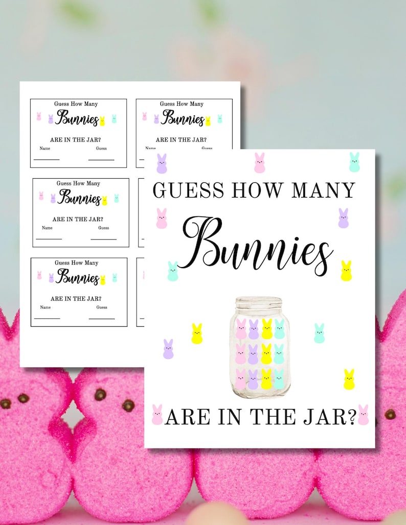 Easter Bunny Guessing Game: Printable Raffle, Easter Raffle Raffle ...