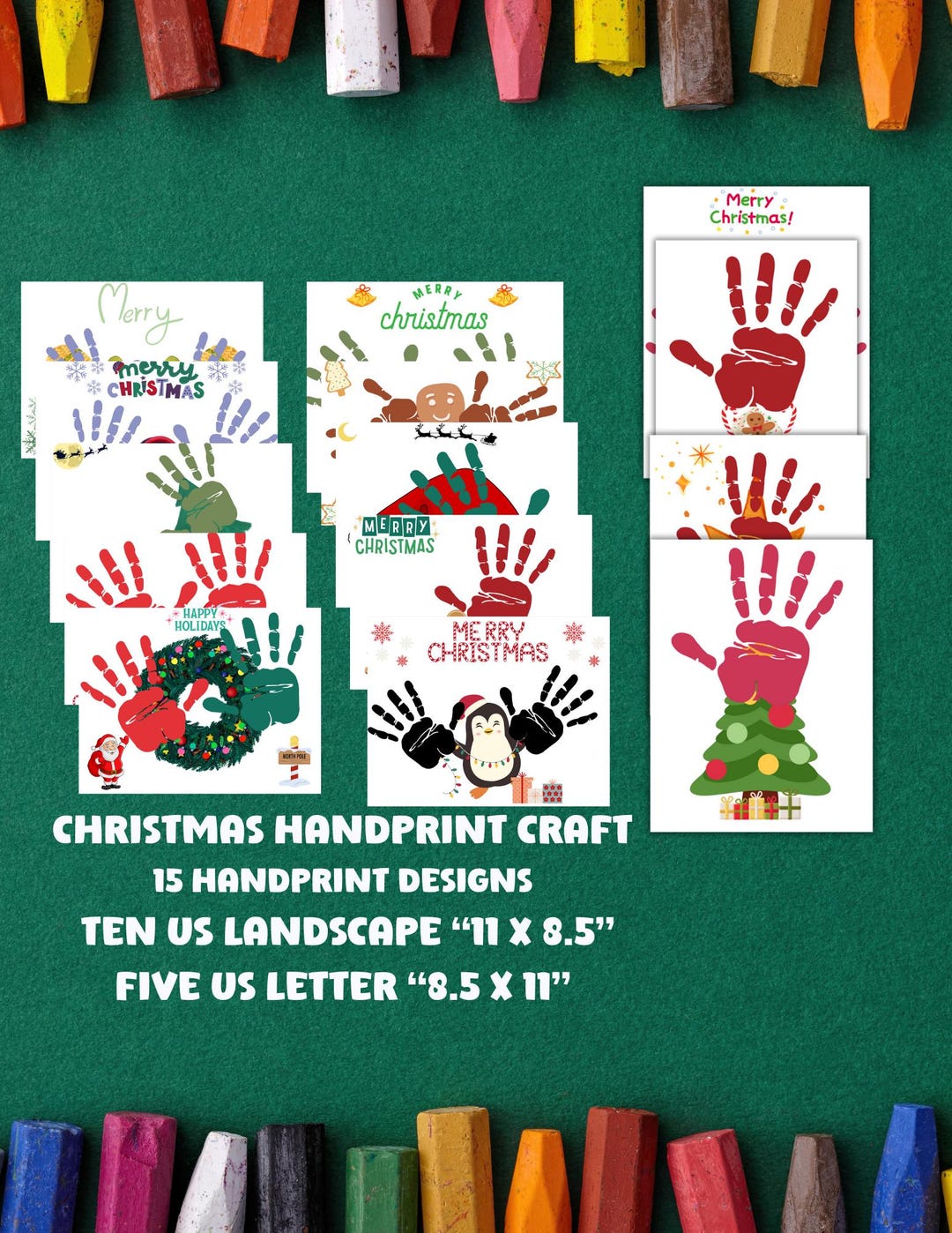 Christmas Handprint Art Craft,diy Holiday Keepsake,christmas Handprint ...