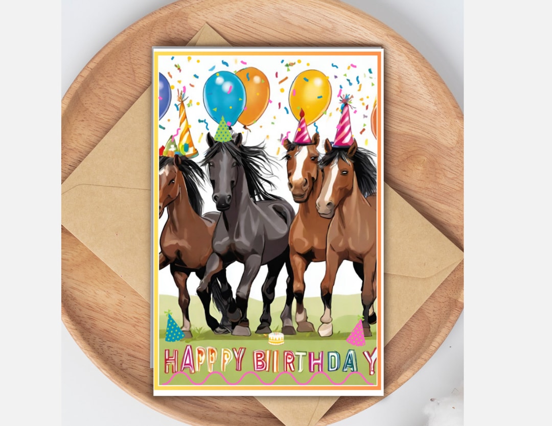 Horse Themed Birthday Card - Etsy