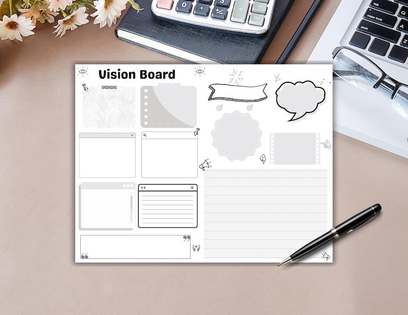 Printable Vision Board 2026: Goal Setting, Inspiration, Vision Planner ...