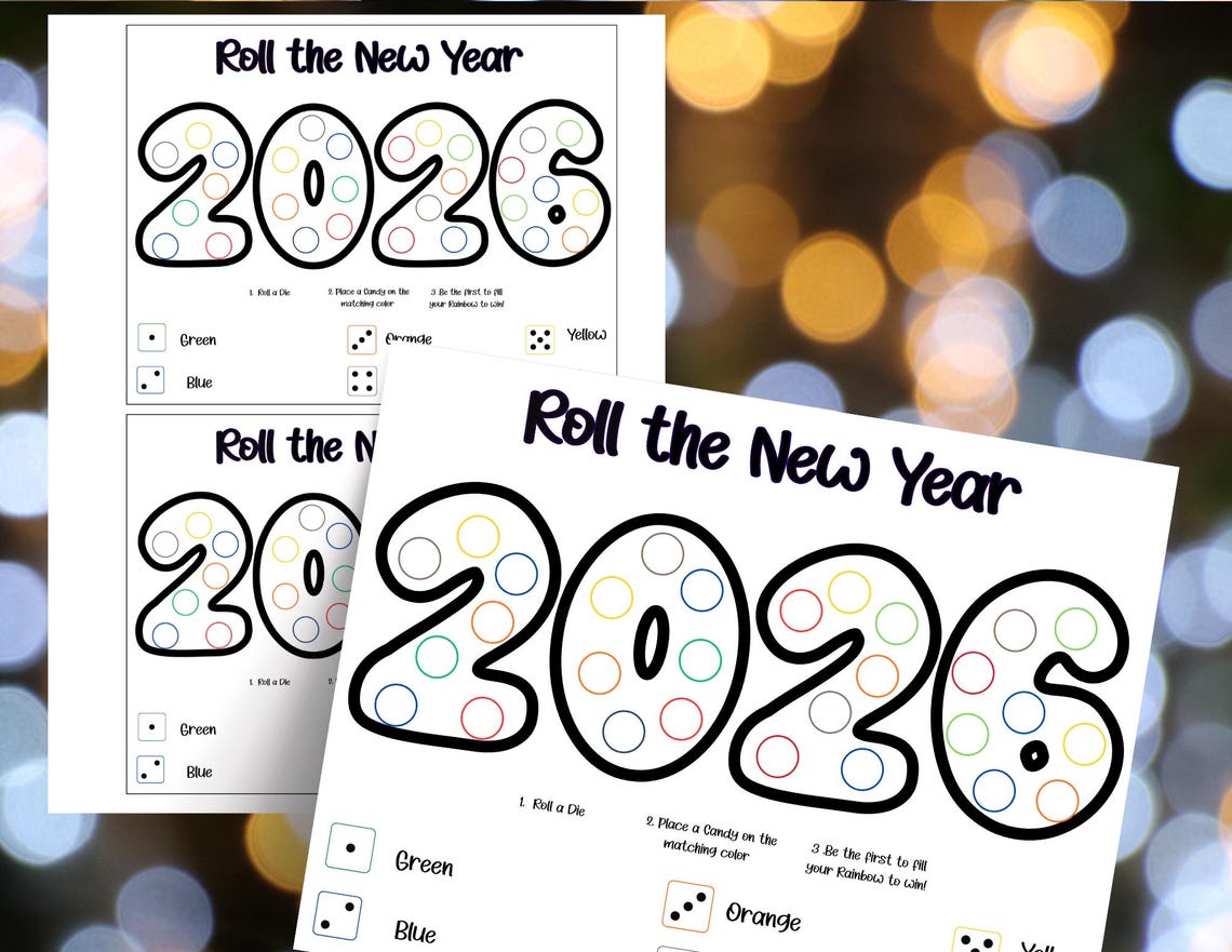 Roll the New Year Candy Dice Game,new Year's 2026 Game,fun Holiday Game ...