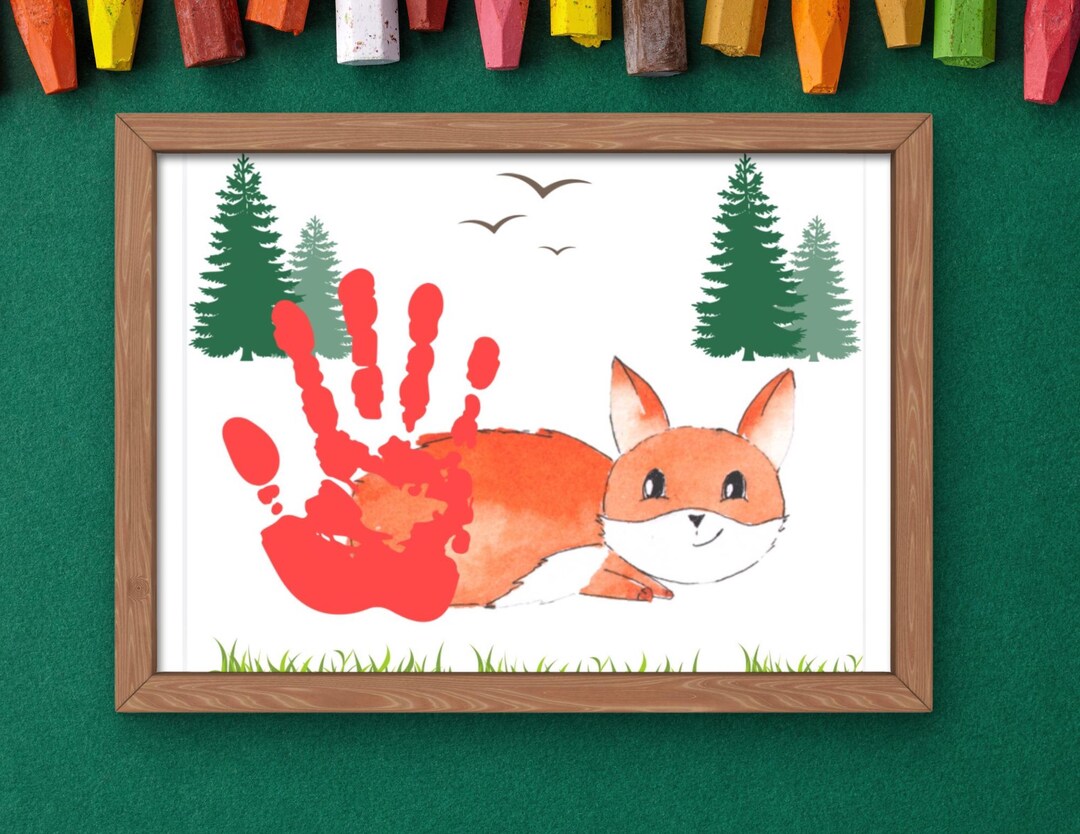 Kids Handprint Fox Art Craft, Preschool,daycare Hand Print Craft ...