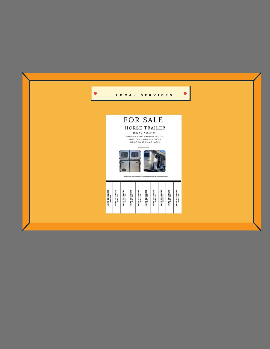 Horse Trailer for Sale Tear off Flyer Advertisement, Sale Poster, Pdf ...