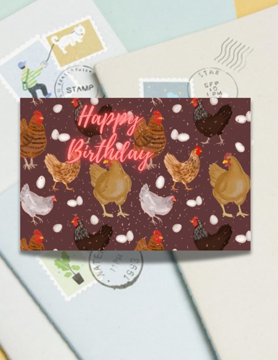 Printable Chicken Birthday Card,cheerful Chickens, Chicken Birthday ...