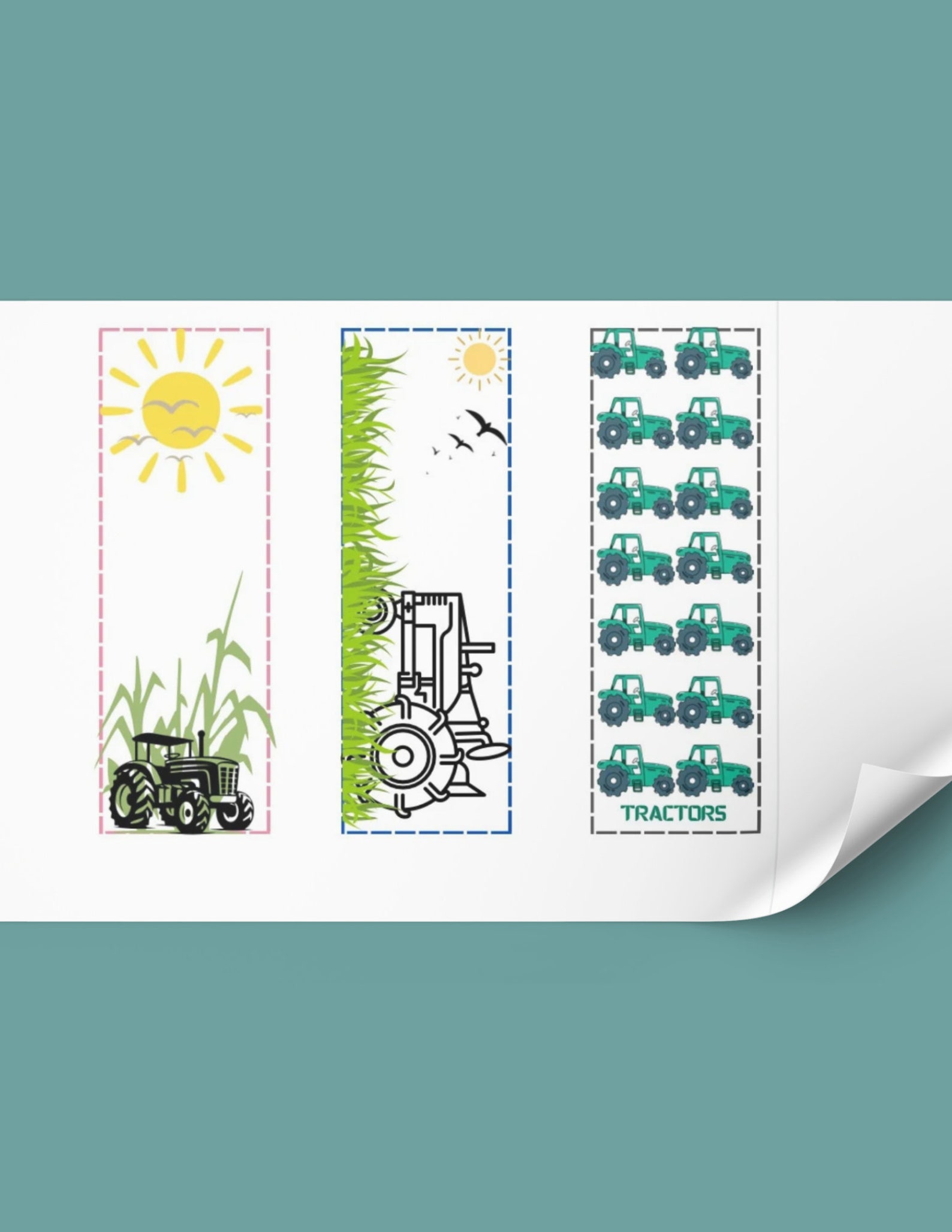 Printable Tractor Bookmarks for Kids, Tractor Themed Reading Challenge ...