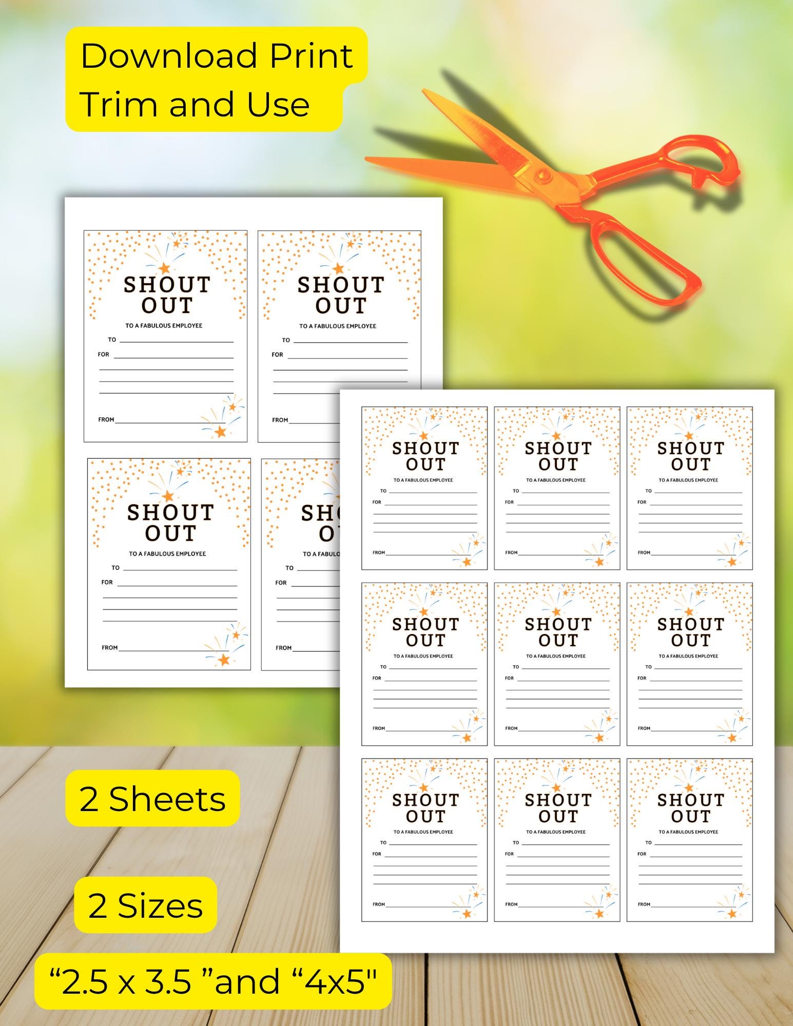 Employee Shout Out Tags,printable Staff Appreciation,recognizing Top ...
