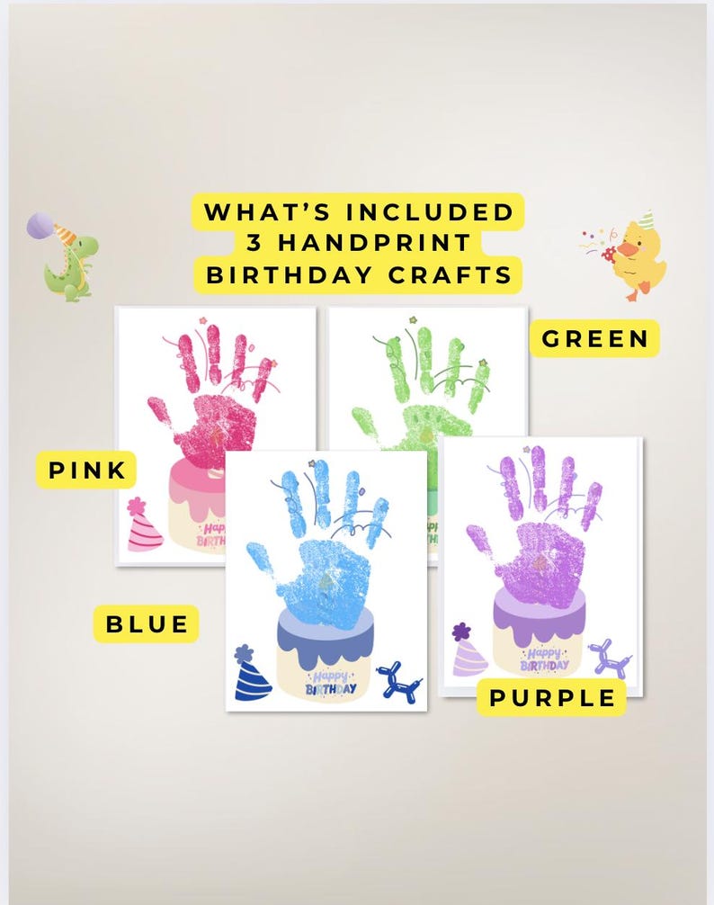 Handprint Art Craft for Preschoolers,birthday Handprint Art Keepsake ...