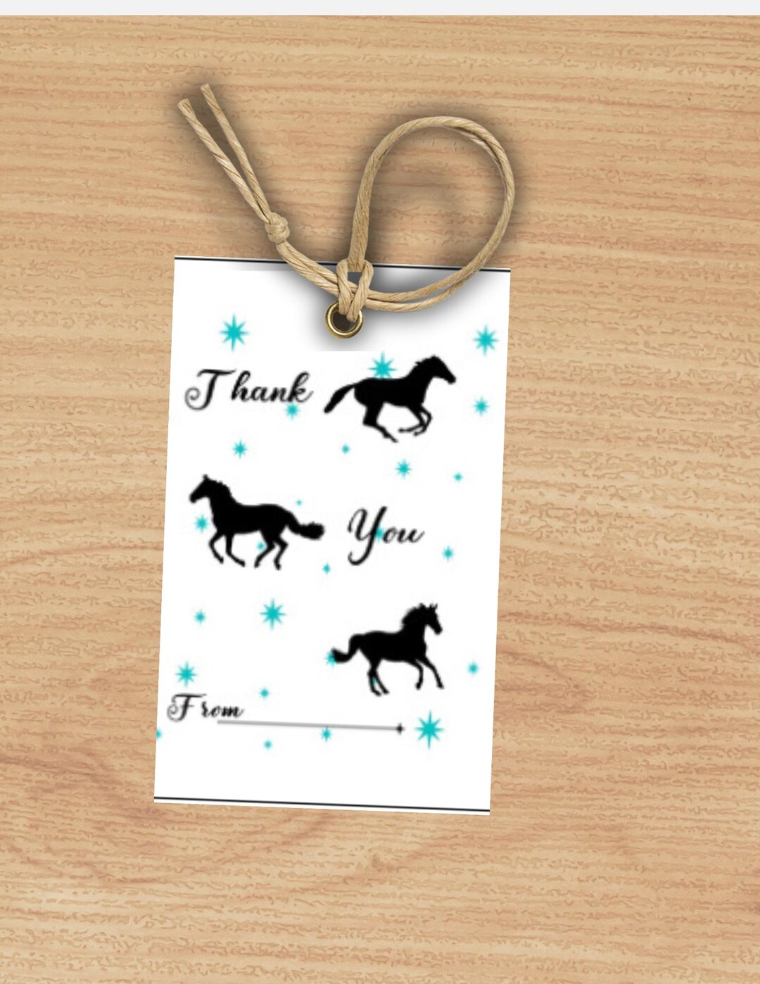 Horse Thank You Tags, Minimalist Equestrian Tag, Horse Birthday Party ...