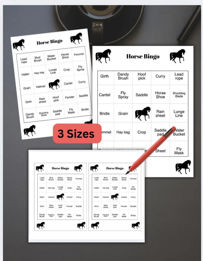 Pony Bingo Game Horse Birthday Party Activity (printable PDF), Horse ...
