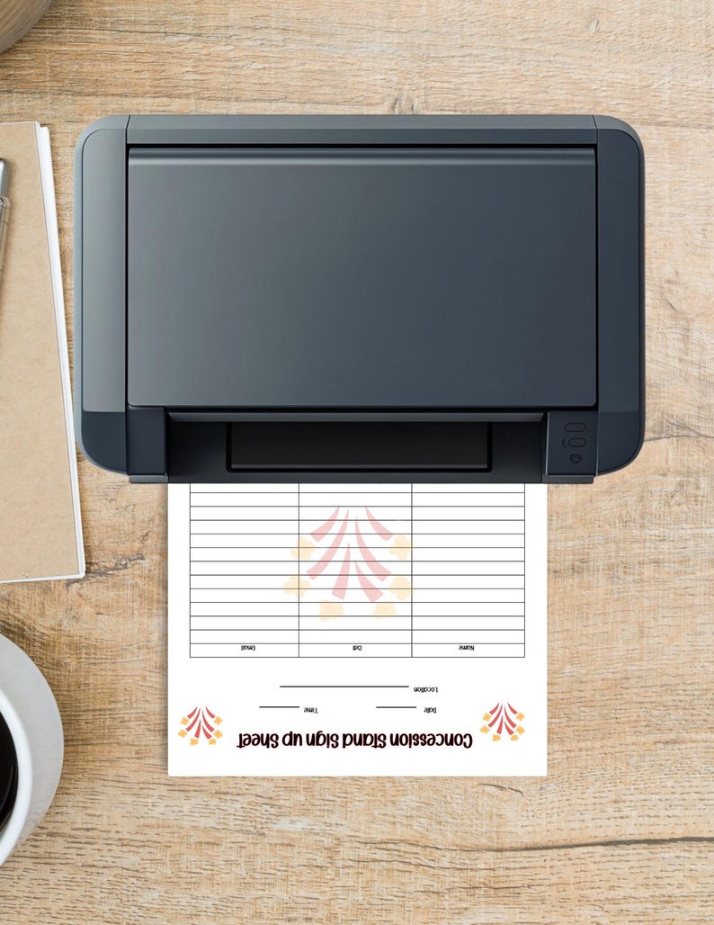 Concession Stand Sign up Sheet, Volunteer Sign Up, Concession Stand ...