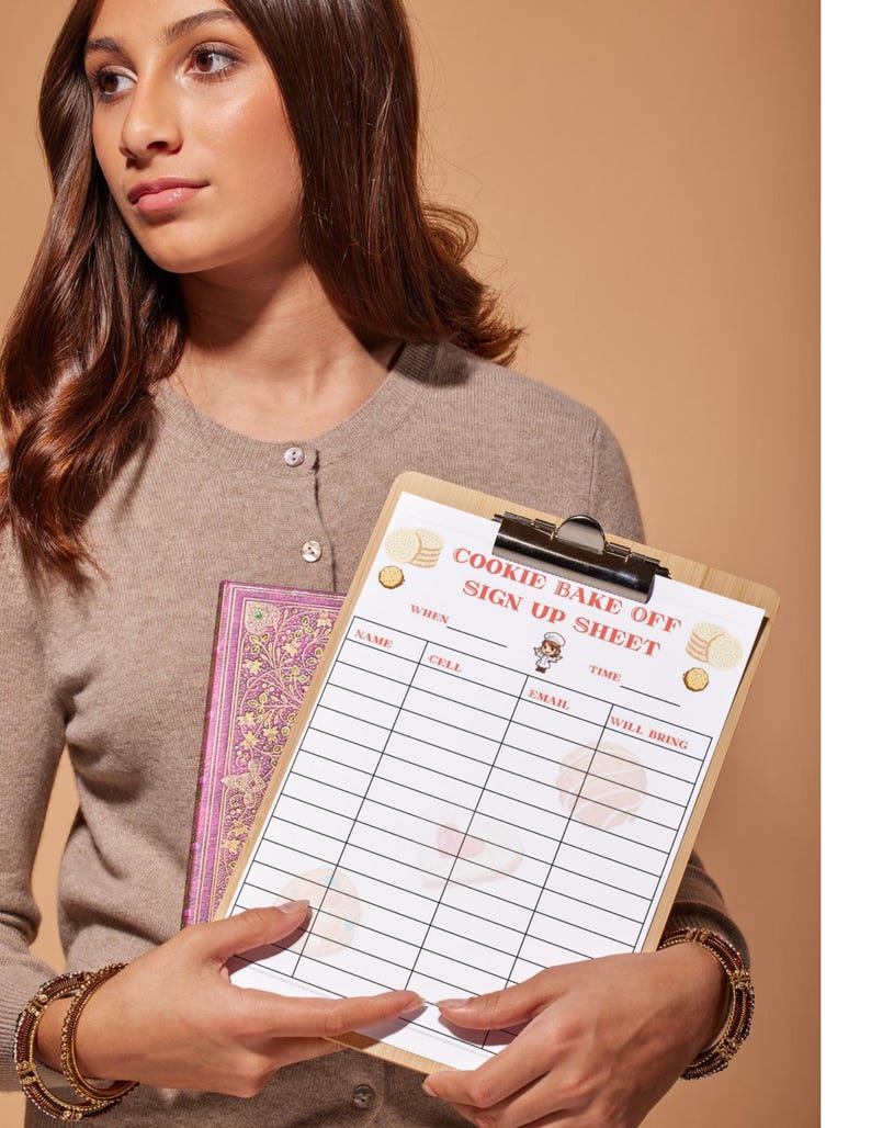 Cookie Bake off Sign-up Sheet,printable Contest Form, Printable Cookie ...