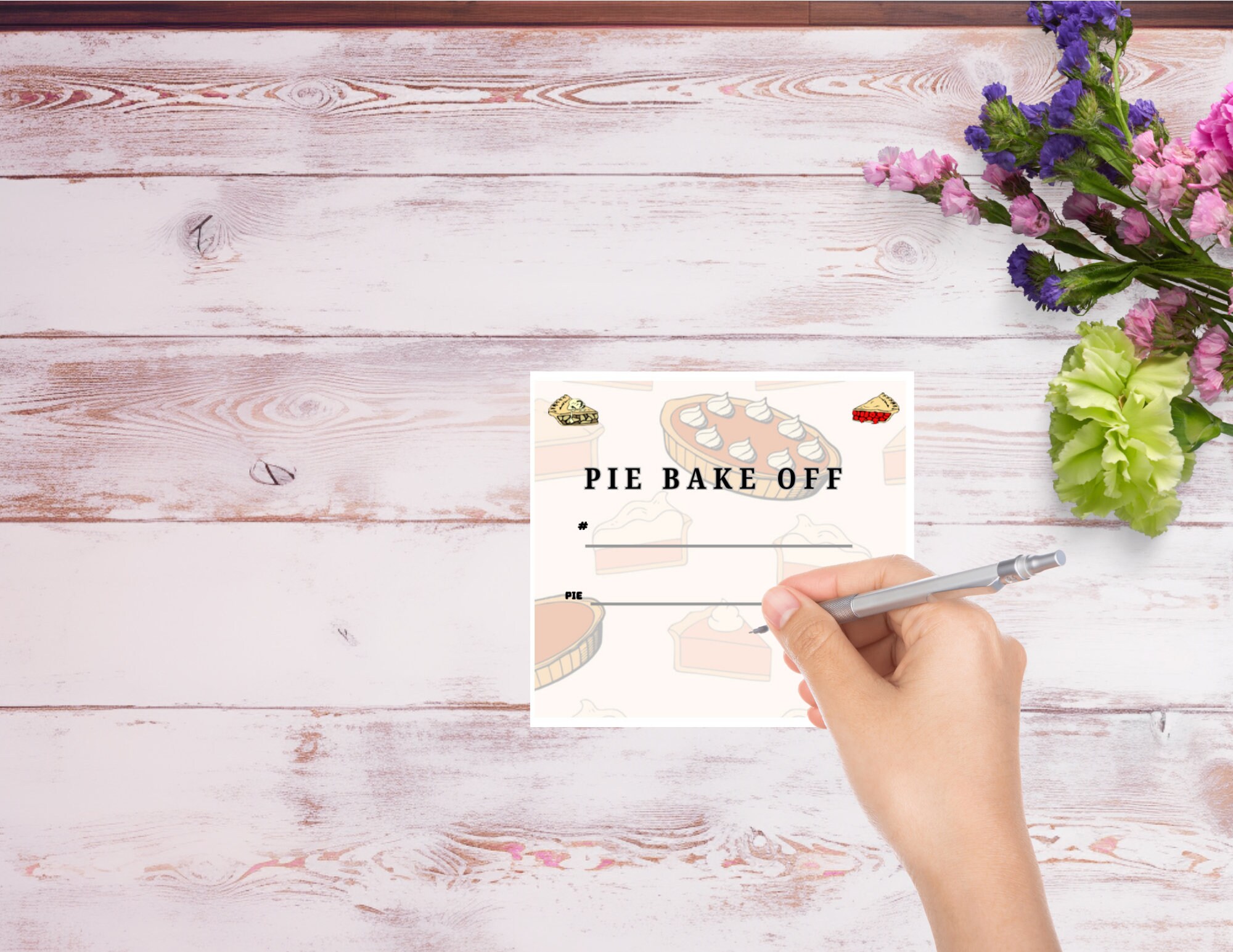 Pie Bake off Table Markers, Pie Baking Contest, Contestant Numbers ...
