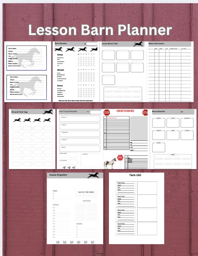 Lesson Horse Barn Templates,equestrian Lesson Barn Management Template ...