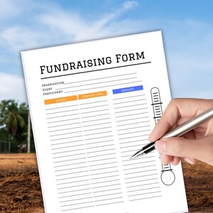 Printable Fundraising Form for Events, Charities, Sports and More ...