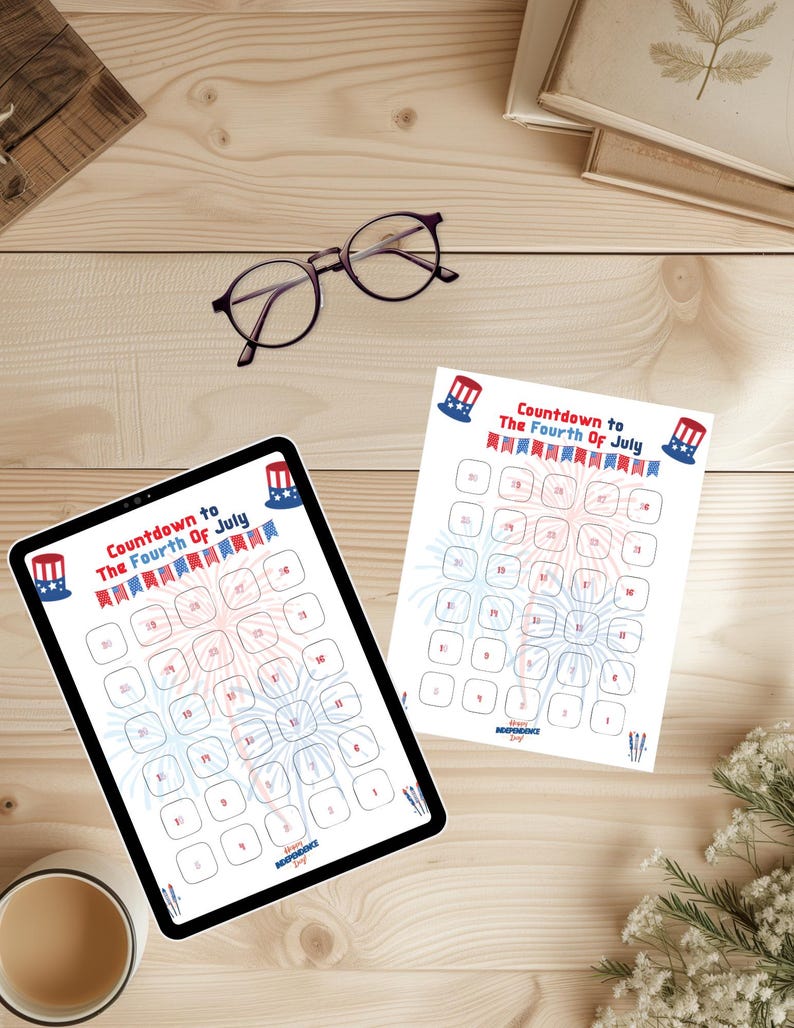 July 4th Countdown Calendar, Independence Day Countdown, Summer ...