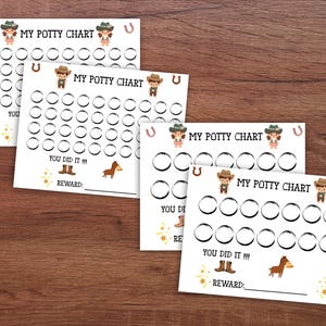 Cowboy/cowgirl Potty Training Chart, Printable Toddler Potty Chart ...