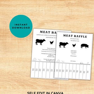 Editable Meat Raffle Flyer Template: Printable Fundraiser Poster ...