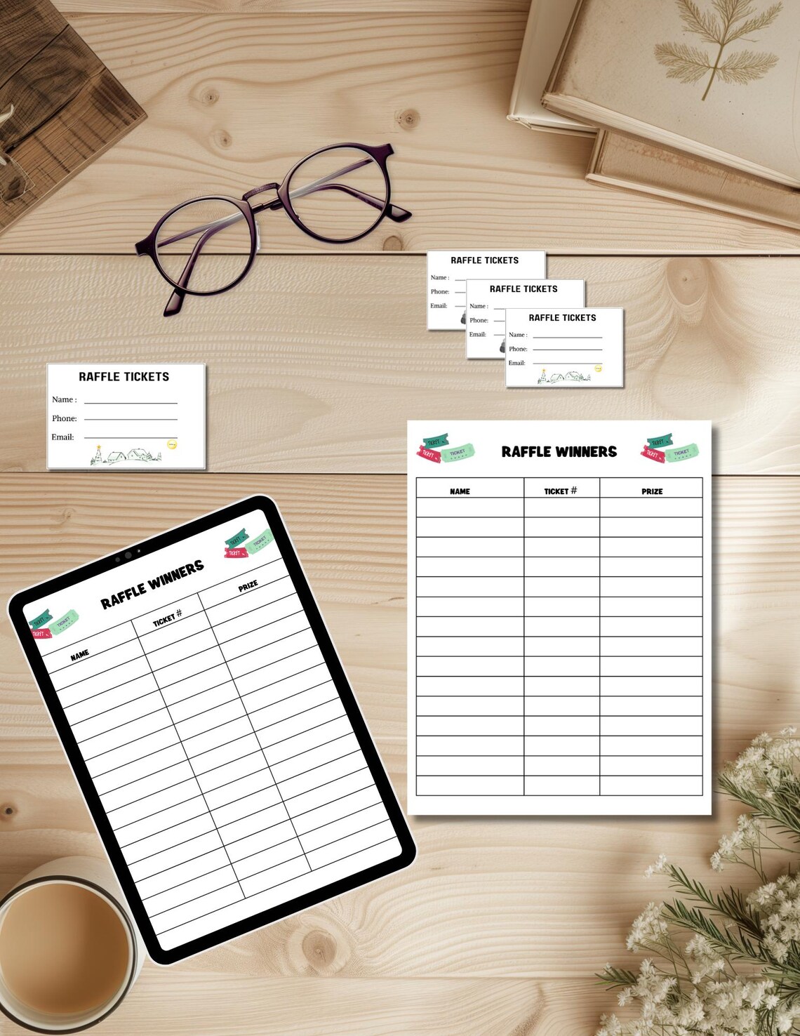 Raffle Ticket Tracker: Winner & Prize Log,ticket Tracker Printable ...