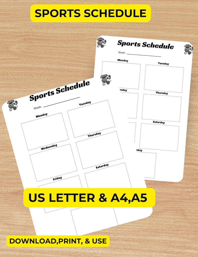 Printable Family Sports Schedule Template,calendars Sports Themed ...