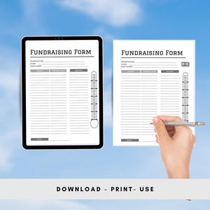 Printable Fundraising Form for Events, Charities, Sports and More ...