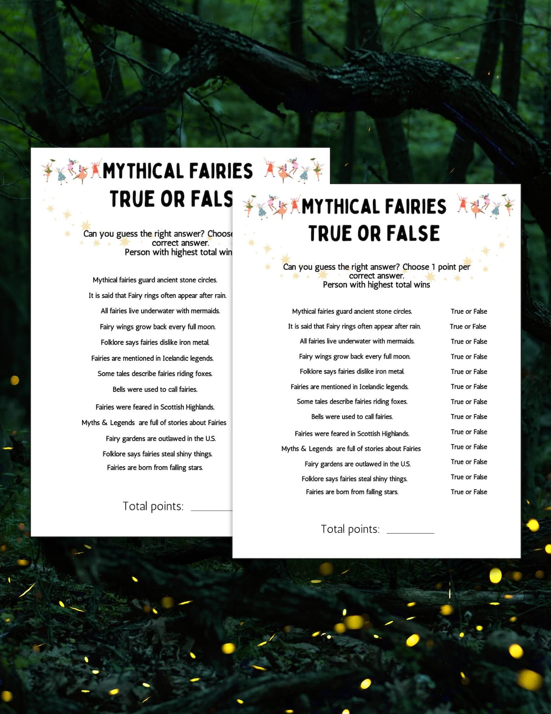 Mythical Fairies Trivia Game,folklore True or False, Fairy True or ...