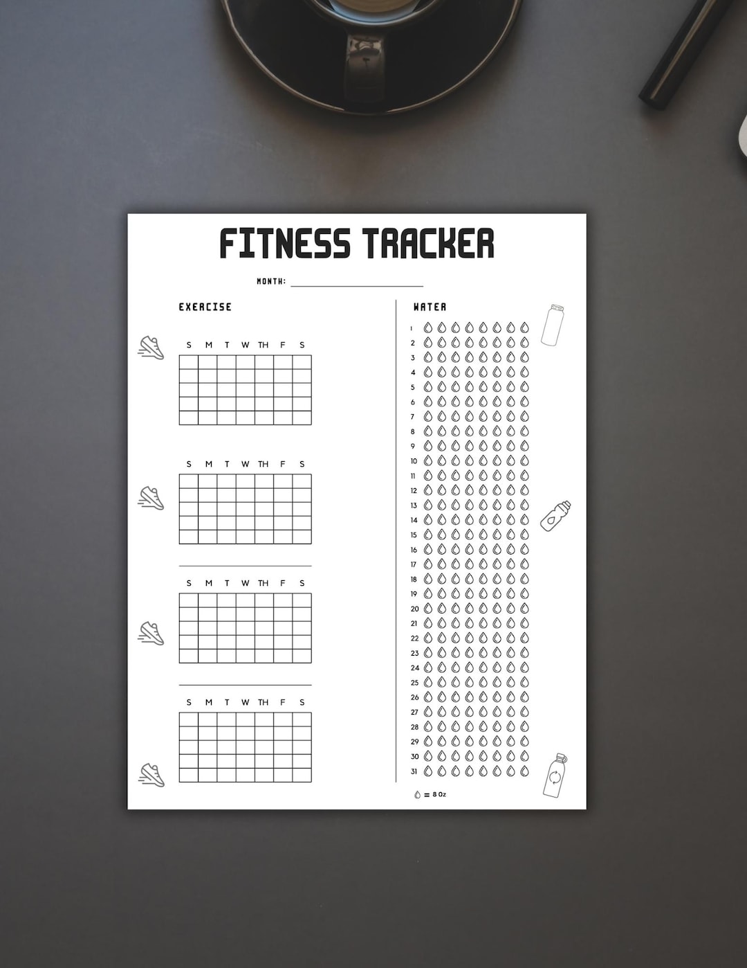 Printable Fitness Tracker,daily Workout,workout Routine, Fitness ...
