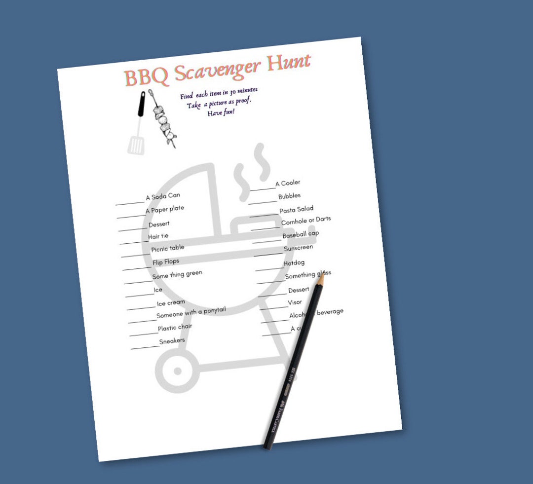 BBQ Scavenger Hunt Game for All Your Summer Gatherings, Summer Teen ...