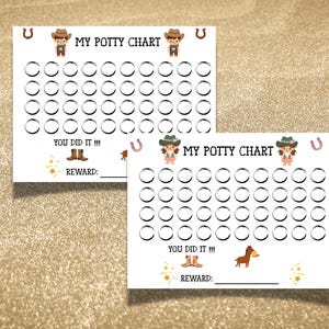 Cowboy/cowgirl Potty Training Chart, Printable Toddler Potty Chart ...