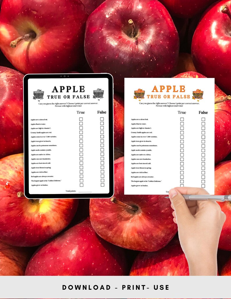 Ultimate Apple Trivia Quiz,apple True or False Trivia Game: Family ...