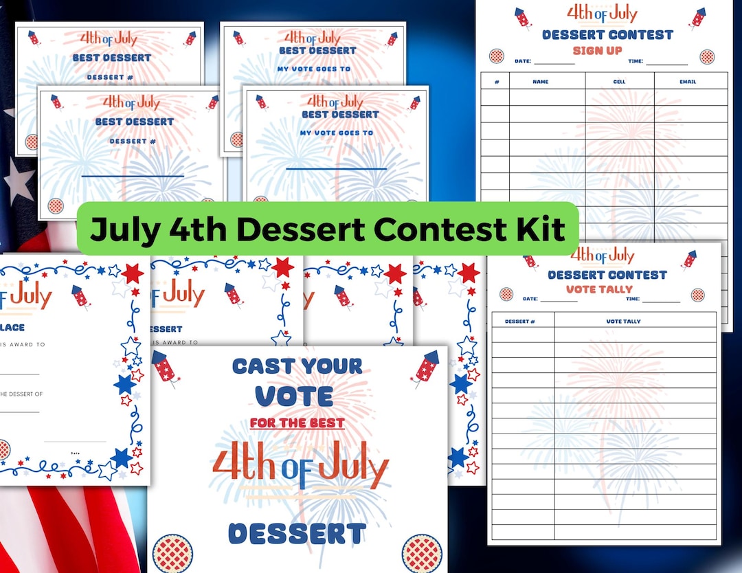 July 4th Dessert Contest Kit: Printable Awards, Ballots (PDF) - Etsy