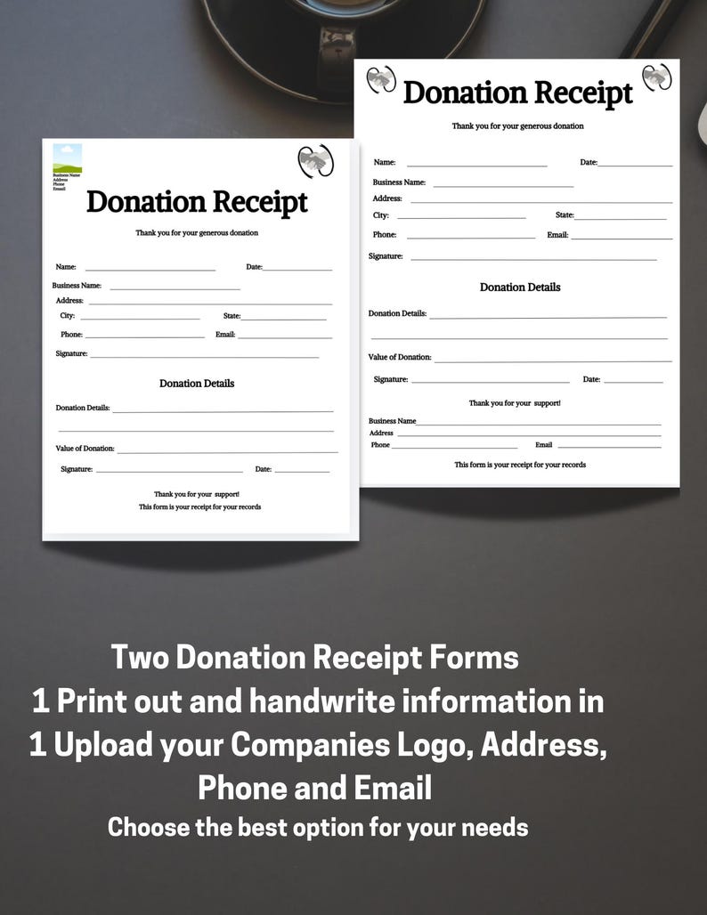 Donation Receipt Template, Editable Charity Form,donation Receipt ...
