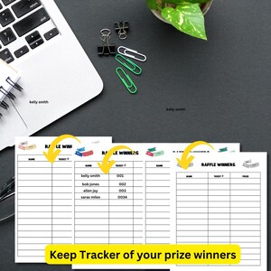 Raffle Ticket Tracker: Winner & Prize Log,ticket Tracker Printable ...