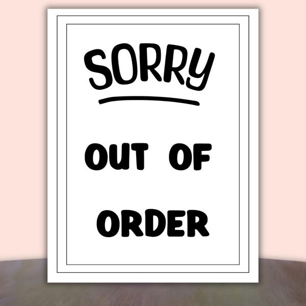 Out of Order Signs - Etsy UK