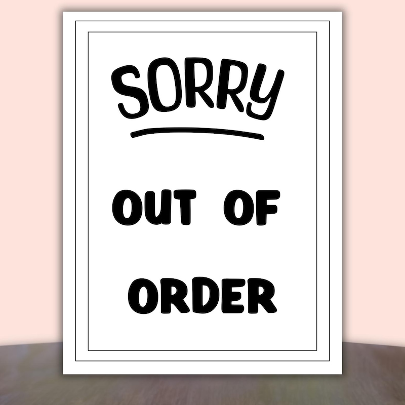Out of Order Signs - Etsy UK