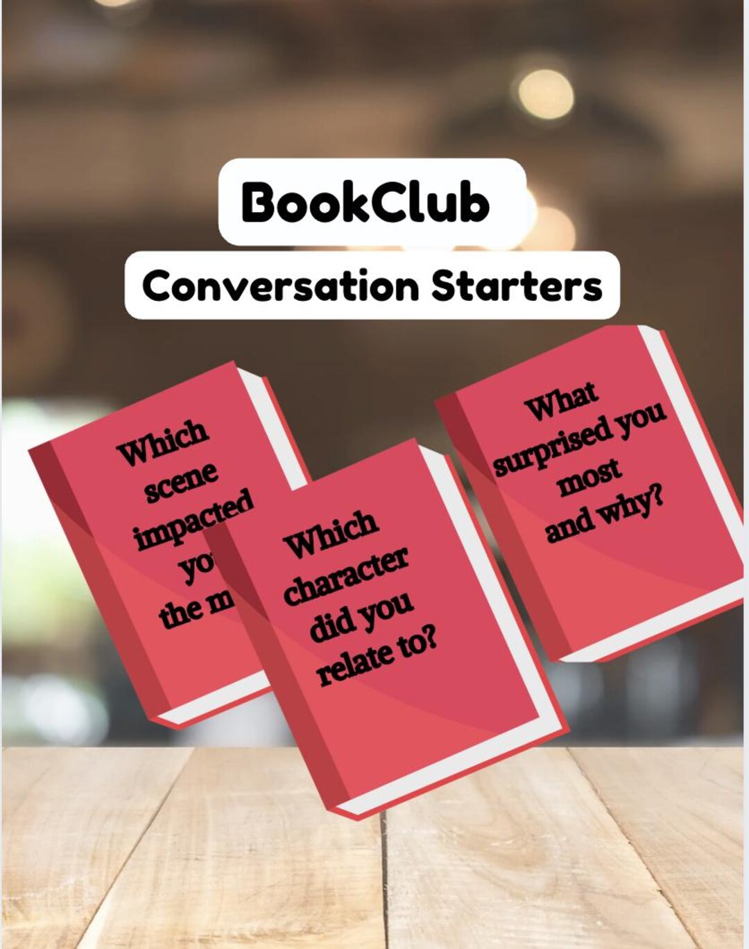 Book Club Conversation Cards: Printable Discussion Prompts, Book Club ...