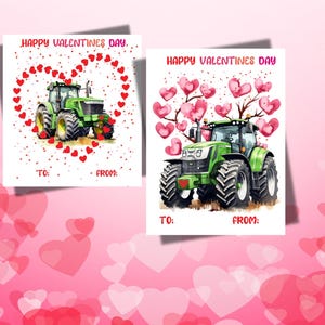Tractor Themed Valentine's Day Cards, Tractor School Valentines,green ...