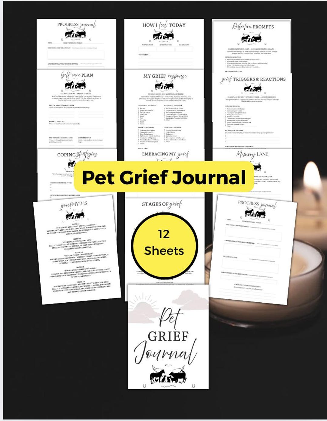 Pet Loss Grief Journal: Rainbow Bridge Remembrance, Printable Healing ...