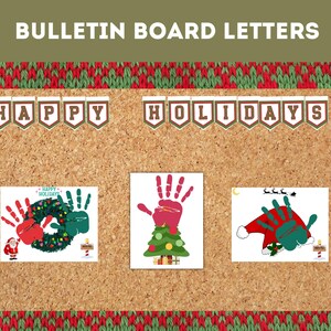 Holiday Themed Day Bulletin Board Letters Printable, Christmas Bulletin ...