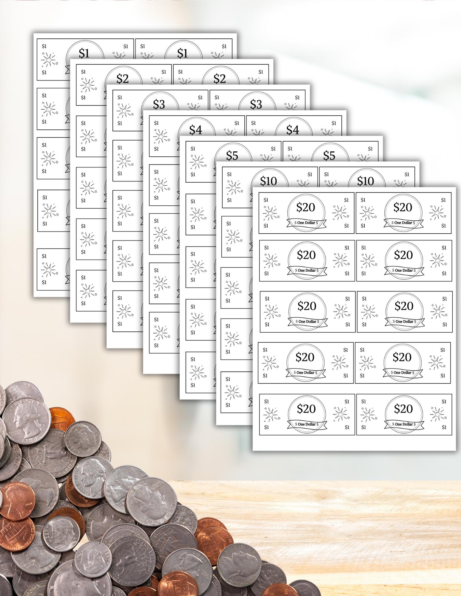 Printable Reward Money, Chore & Behavior Incentive, Faux Money ...