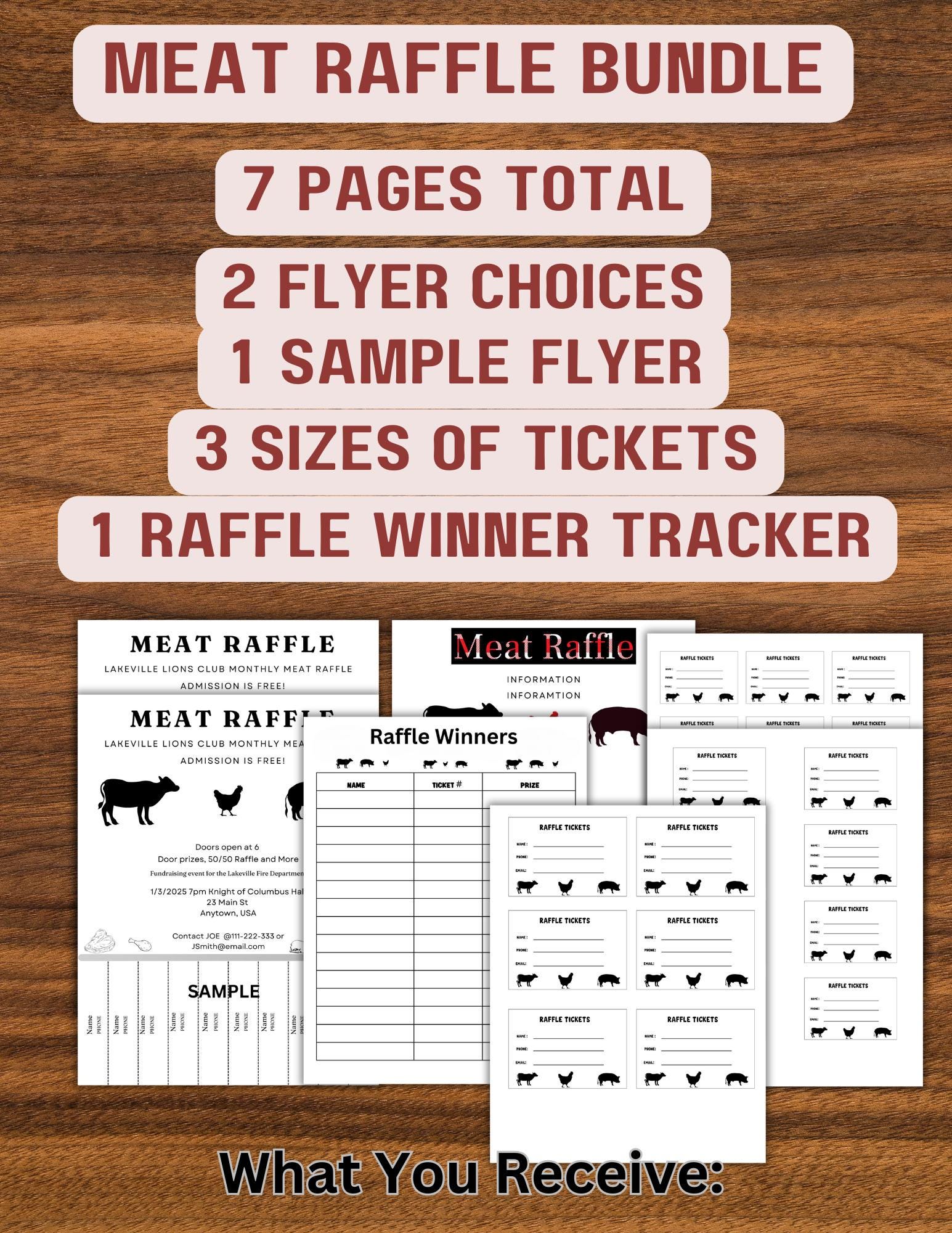 Editable Meat Raffle Fundraiser Bundle,meat/butcher Raffle, Meat Raffle ...